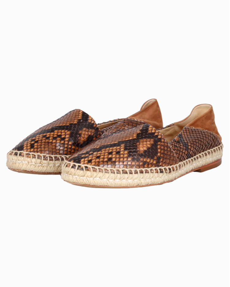 Espadrille Alexandre Birman Original Python Marrom Feminino